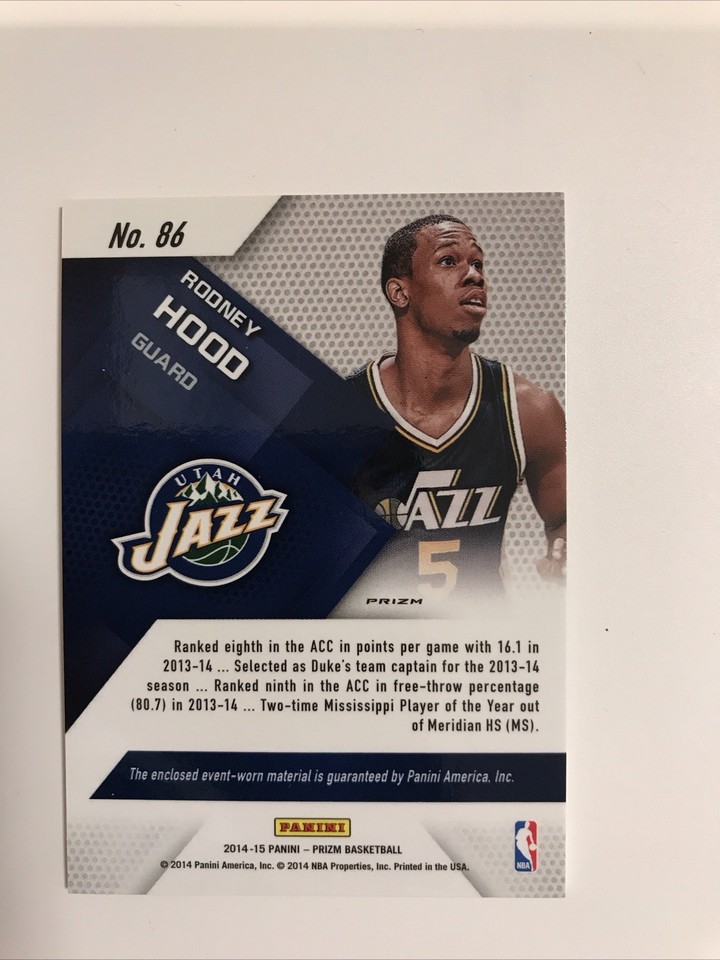 Rodney Hood 2014-15 Prizm Blue Prizm #86 Jersey Patch | eBay