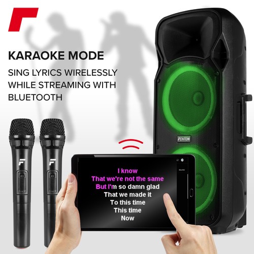 Fenton FT212LED MK2 Portable PA System - 1400W Wireless Speaker with ...