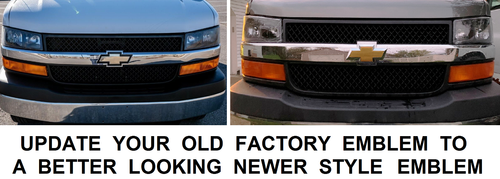 Front Grille Gold & Chrome Bowtie Emblem Fits Chevy Express Van 1500 ...