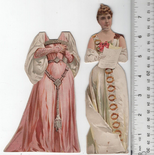 Paper Doll Singer With Pink Medieval Gown Victorian Trade Card VTC ...