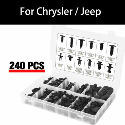 240pcs Plastic Body Push Type Pin Rivet Moulding Trim Clip Kit For Jeep ...