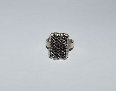 VINTAGE SIGNED FAS STERLING SILVER 925 AND ONYX STONE CLUSTER RING | eBay