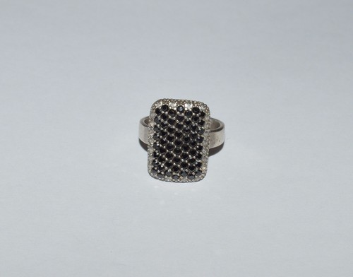 VINTAGE SIGNED FAS STERLING SILVER 925 AND ONYX STONE CLUSTER RING | eBay