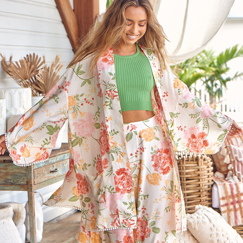 New Women's Zoran Kimono Verbena print Jaase Bohemian Fashion Kenzie ...