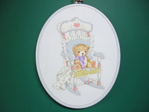 Cross Stitch "Rocking Chair Bear" (Completed) | eBay Australia