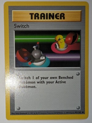 Pokemon Base Set (Shadowless) Trainer - Switch x2 vintage 1999 Card 95/ ...