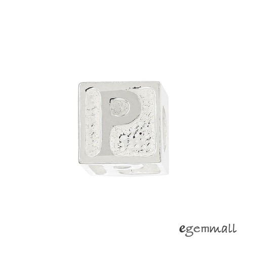 1 Sterling Silver Alphabet Initial Letter Cube Charm Bead Fit European ...