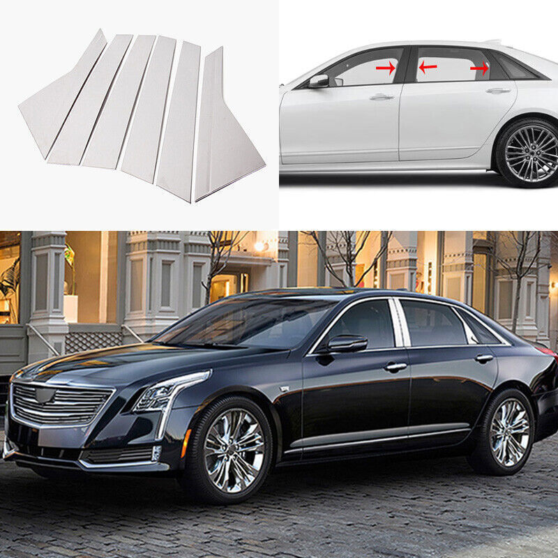 For Cadillac CT6 2016-20 Stainless chrome Exterior Window BC-Pillar ...