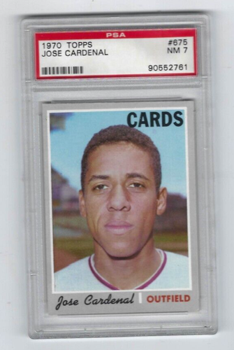 1970 Topps baseball card #675 Jose Cardenal St. Louis Cardinals graded ...
