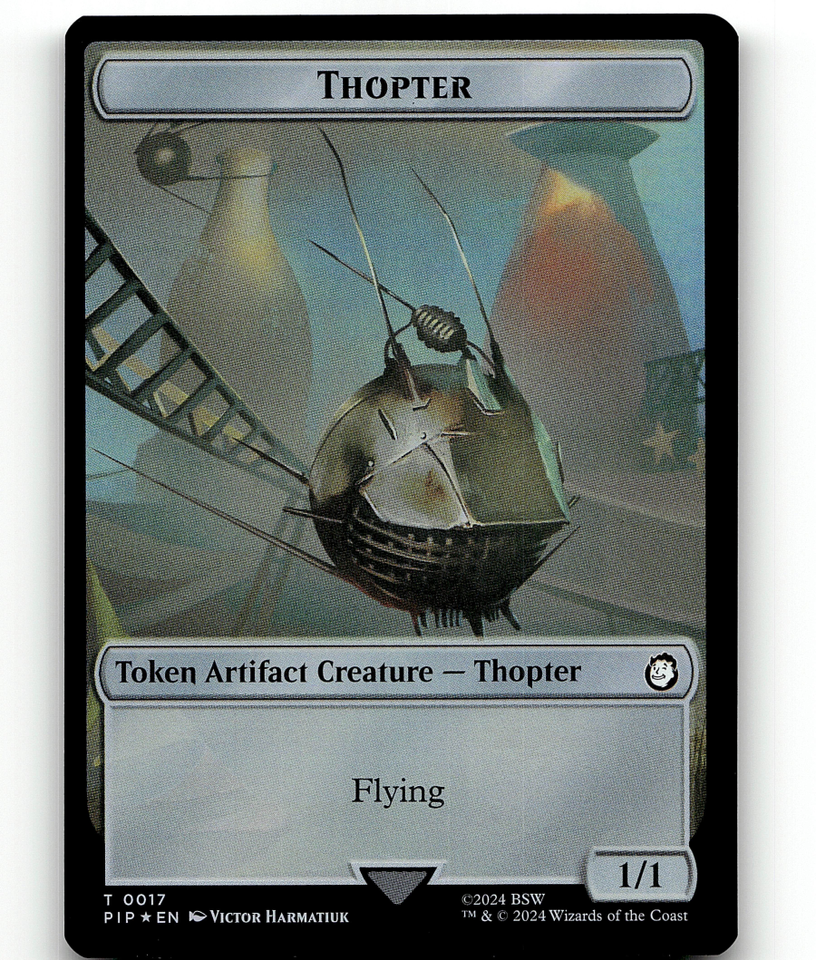 FOIL - MTG Junk Thopter Double-Sided Token - Universes Beyond: Fallout ...