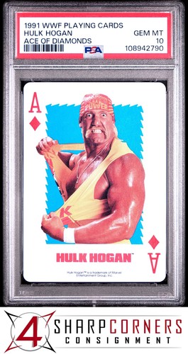 1991 WWF PLAYING CARDS HULK HOGAN HOF ACE OF DIAMONDS PSA 10 | eBay