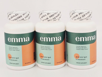 Emma Digestion Bloating Tummy Health Supplements 60 Capsules Lot of 3 ...