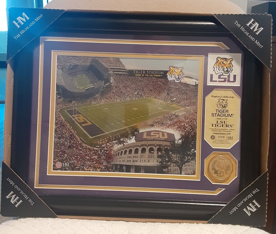 ***RARE--COLLECTOR--Highland Mint LSU Tiger Stadium Framed Coin Photo ...