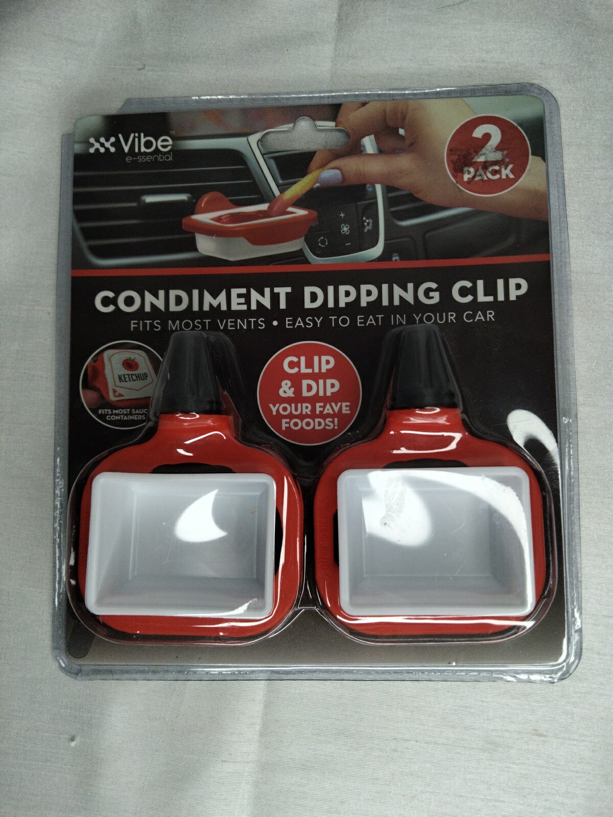 Fast Food Condiment Dip Clip in Vent Clip & Dip Your Sauce 2 Pack | eBay