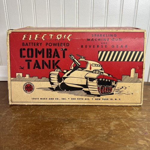 Ultra Rare MARX Sparkling Machine Gun Combat Tank Box * Box Only Read ...