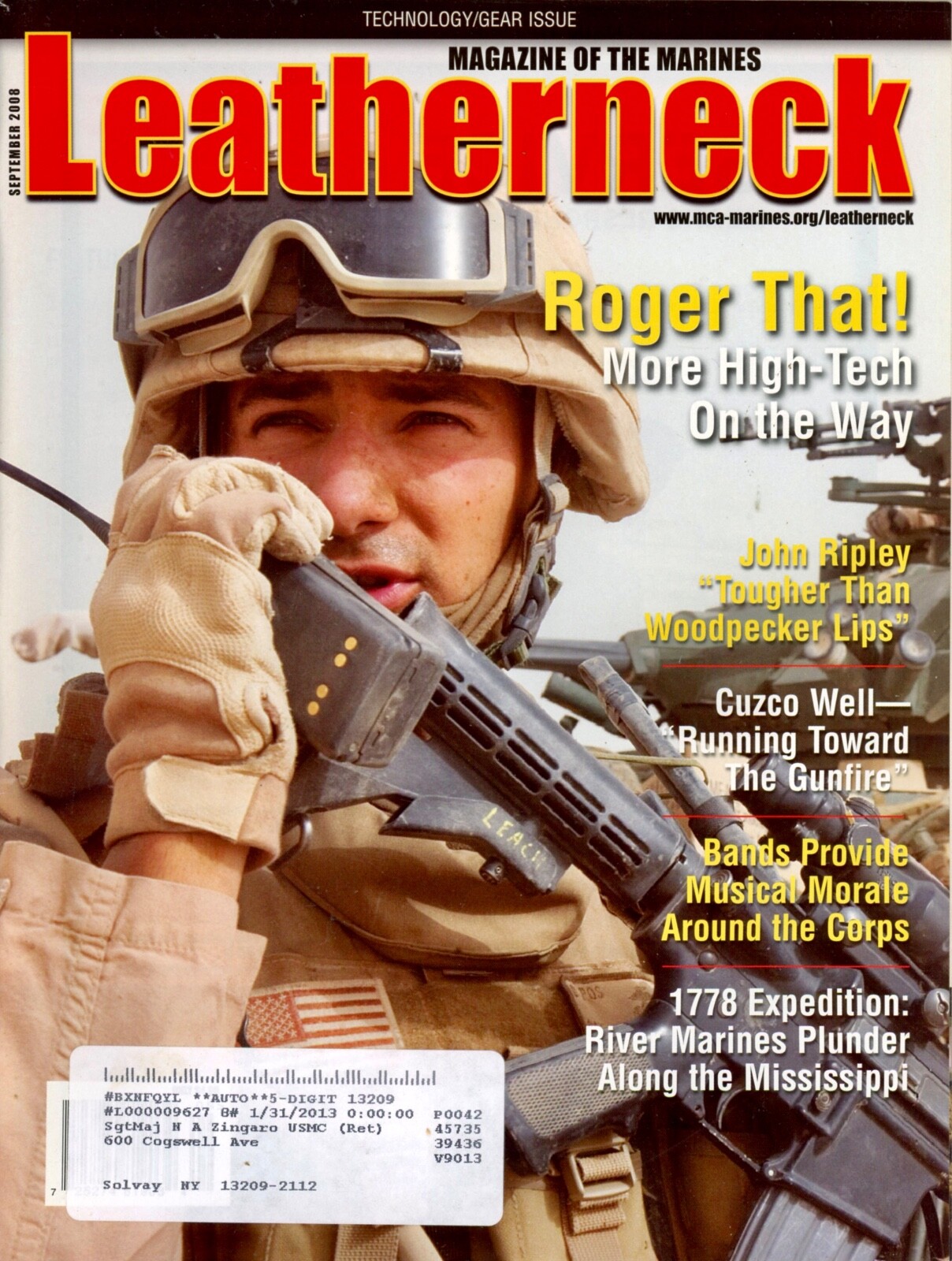 Leatherneck Magazine, The Magazine of The Marines, September, 2008 | eBay
