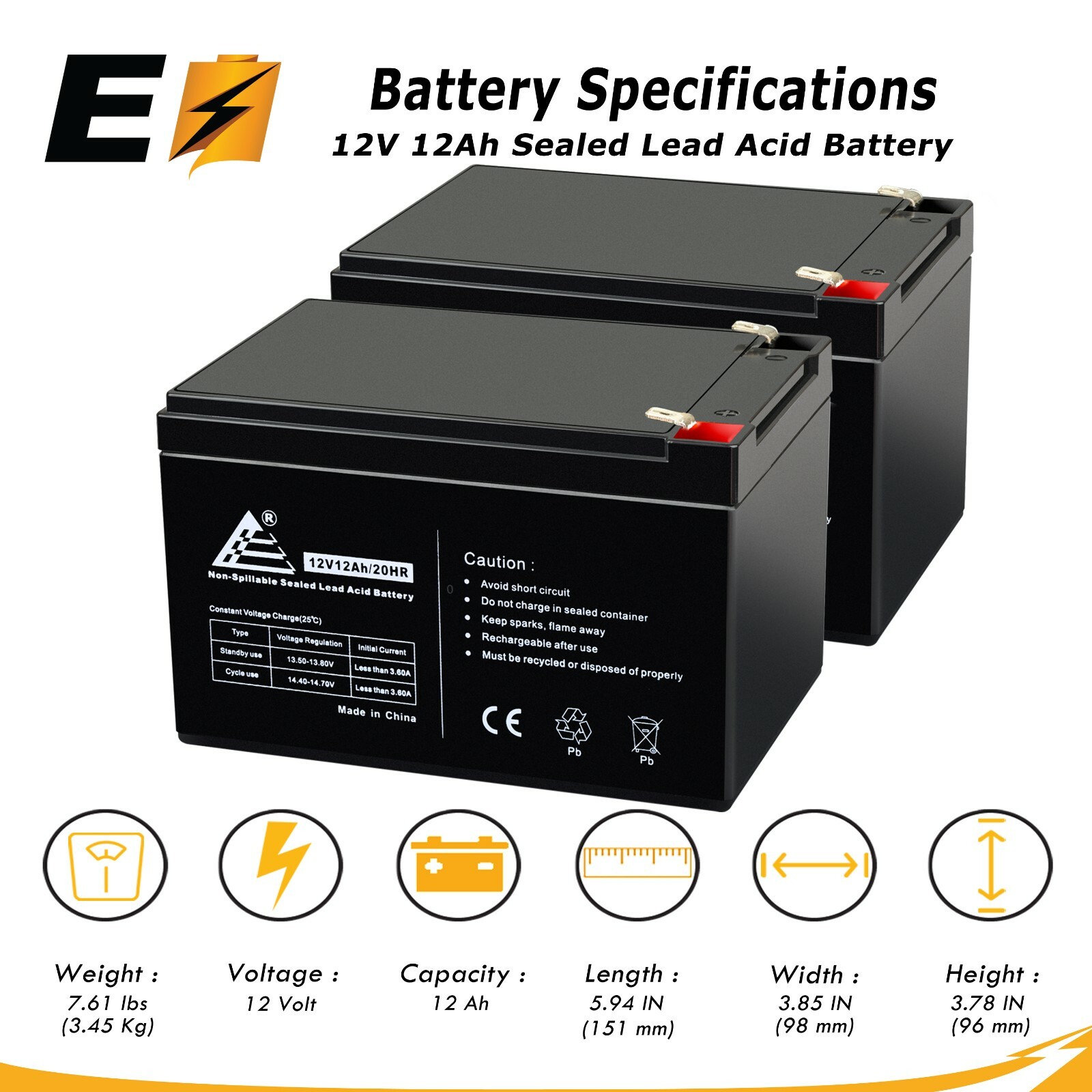 2 Pack - 12V 12AH SLA Battery for Currie eZip E-750 Electric Scooter | eBay