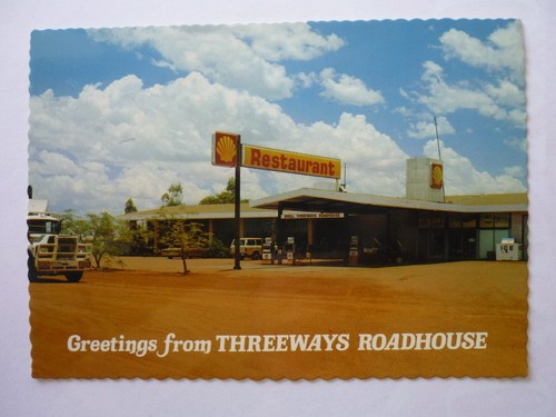 1980s POSTCARD THREEWAYS ROADHOUSE HOTEL MOTEL CARAVAN PARK SHELL ...
