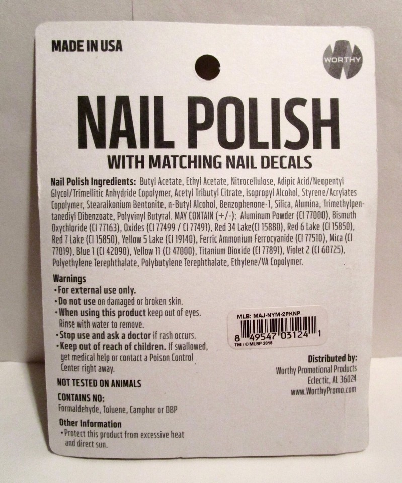 NY Mets MLB Orange/Blue Nail Polish Kit w/ Mets Nails Decals - NEW, HTF ...