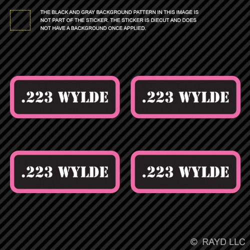 (4X) Pink .223 Wylde Ammo Can Labels for Ammo Case Sticker Decal 223 2A ...