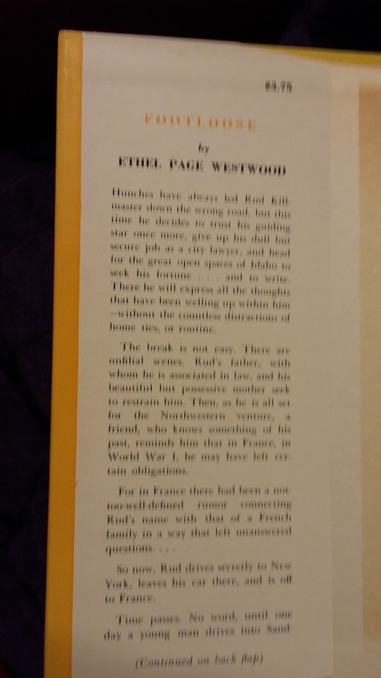 Footloose by Ethel Page Westwood 1958 HCDJ First Edition w/newspaper ...