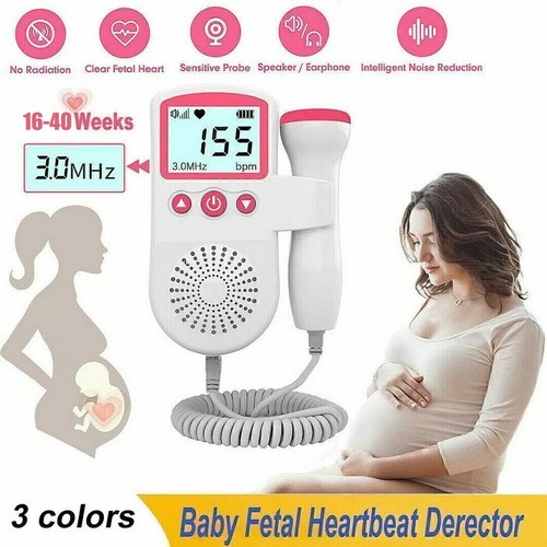 Fetal Doppler Detector Baby Heart Beat Rate Probe Prenatal Monitor ...