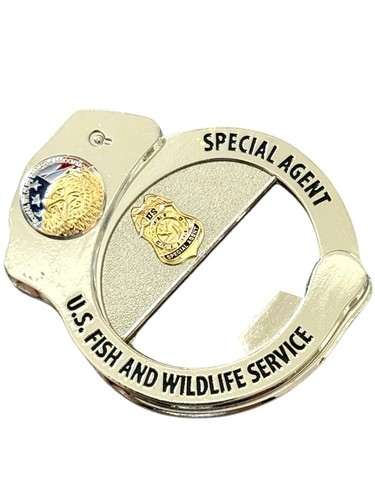 🔥Rare US Fish & Wildlife Service Special Agent Handcuff Challenge Coin ...
