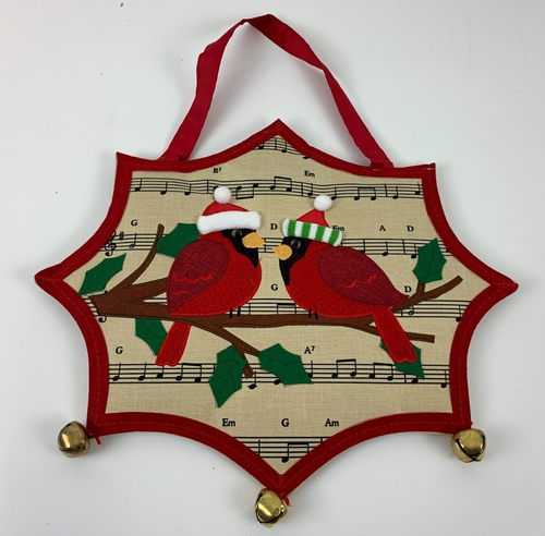 Christmas Holiday Decoration Hanging Red Birds Cardinals 3D Bells 19 ...