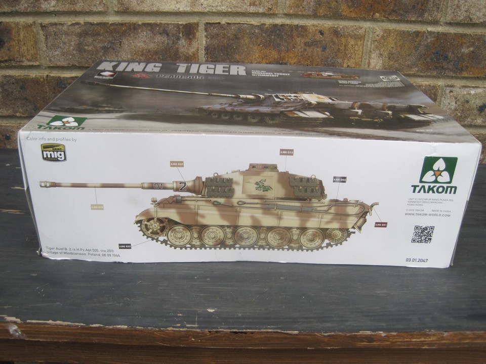 Takom 1/35 German King Tiger Tank Henschel Turret w/Zimmerit Pz.Abt.505 ...