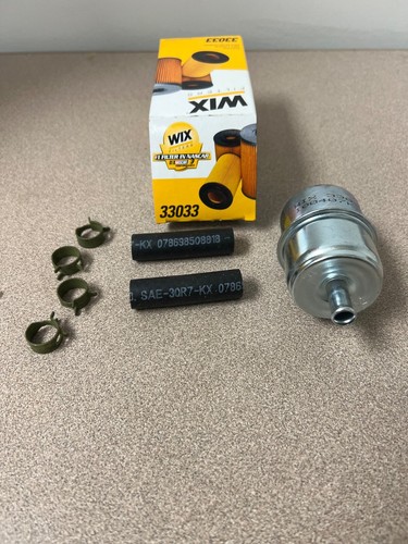 1X GENUINE WIX 33033 FUEL FILTER KIT (2 HOSES + 4 FUEL CLAMPS) Same ...