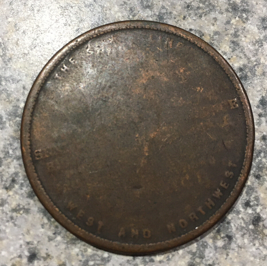 OLD RARE VINTAGE ANTIQUE RAILROAD MEDAL COIN TOKEN THE SHORE LINE ...