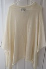 FLAX Cape Poncho Cape Off White Sweater Mohair Blend Knit Women's Plus ...
