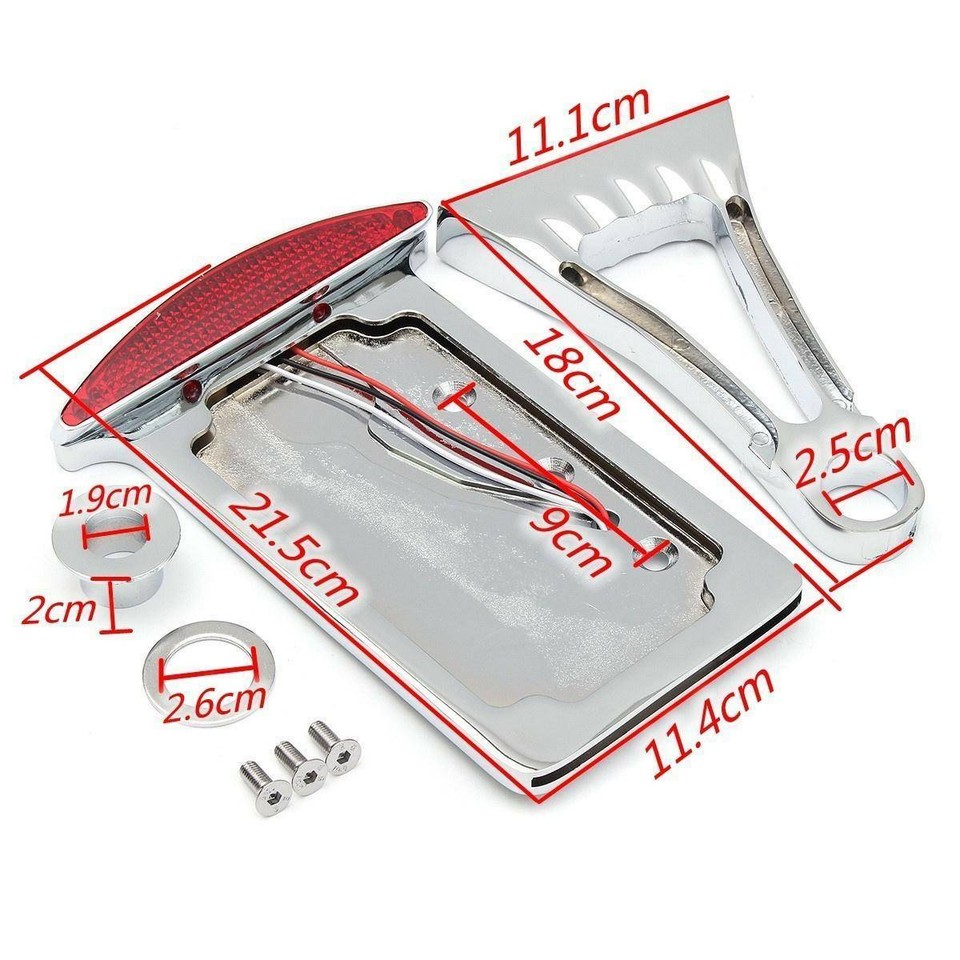 Chrome Side Mount License Plate Bracket Light For Harley Fatboy ...
