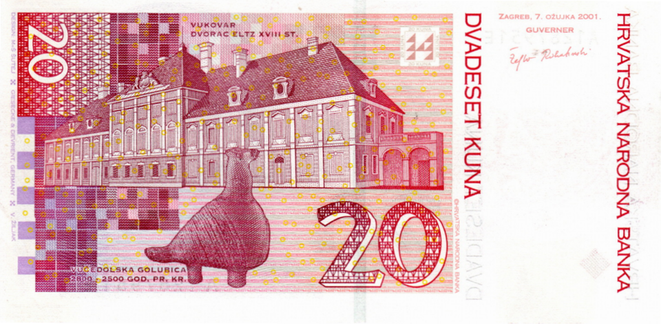Croatia 20 Kuna 2001 UNC P-39 Banknote Prefix A Suffix E Paper Money | eBay