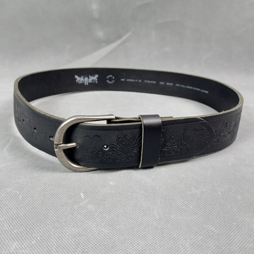 Levi's Mens Tooled Bovine Leather Belt Size 80/32 Black Embossed ...
