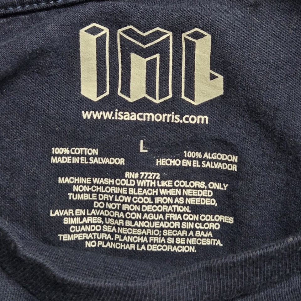 IML Issac Morris T-shirt USA Flag July 4th Size Large Navy Blue ...