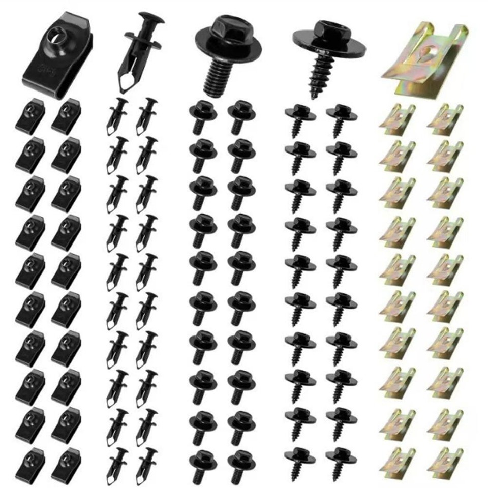 100pcs Car Trunk Bumper Rivet Fasteners for Dashboard Clips and Buttons ...