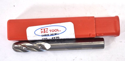 HTC Tool Carbide End Mill Multi Flute Long Ball 155-4375 3/8"x3/8" x 1 ...