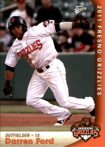 Darren Ford 2011 MultiAd Fresno Grizzlies #23 RC FREE SHIPPING ...