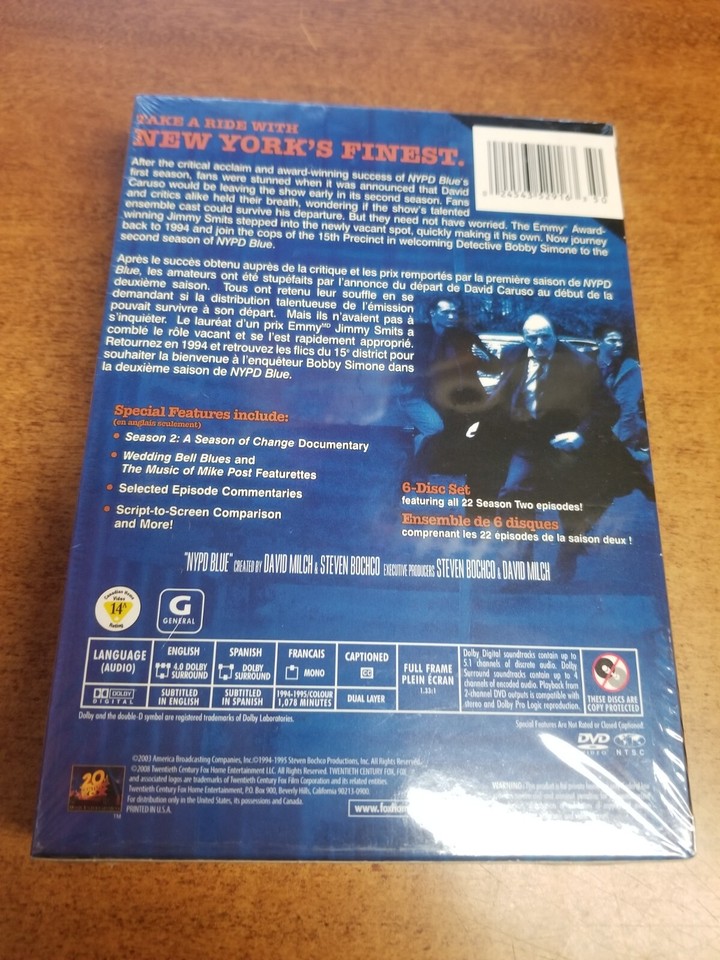 NYPD Blue - Season 2 (DVD, 6-Disc Set)(BRAND NEW AND SEALED ...