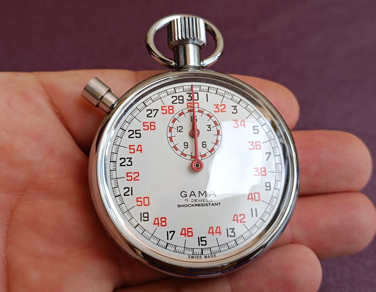 1980s GAMA Mechanical Stopwatch Swiss Made, Automatic… - Gem