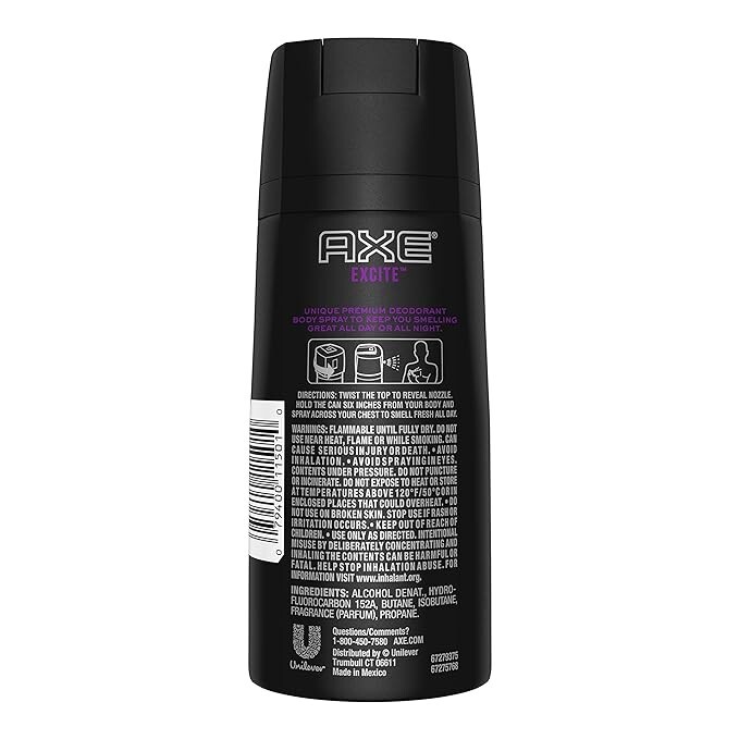 2 Packs Of Axe Deodorant Body Spray Excite Mens Fragrance 150ml | eBay