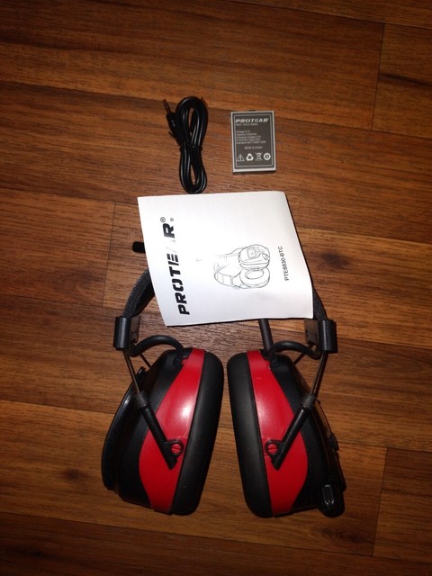 Protear FM Am Red Bluetooth Radio Headphones Safety Electronic Noise ...