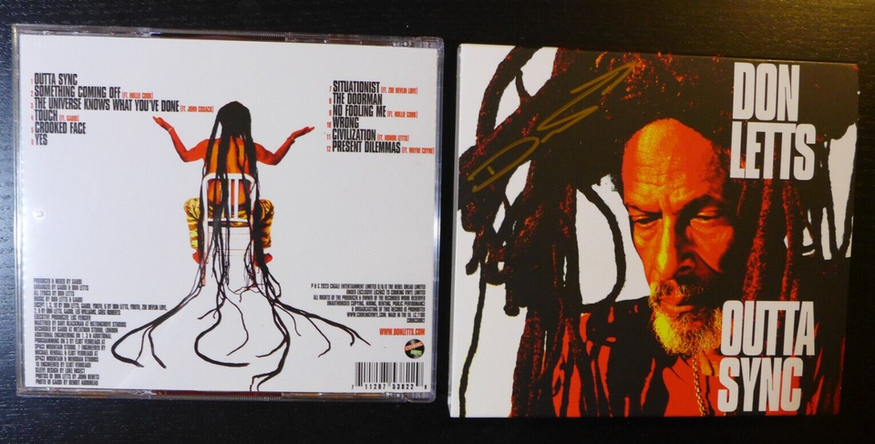 DON LETTS /CLASH- AUTOGRAPHED "OUTTA SYNC" SIGNED CD SLIP SLEEVE AND ...