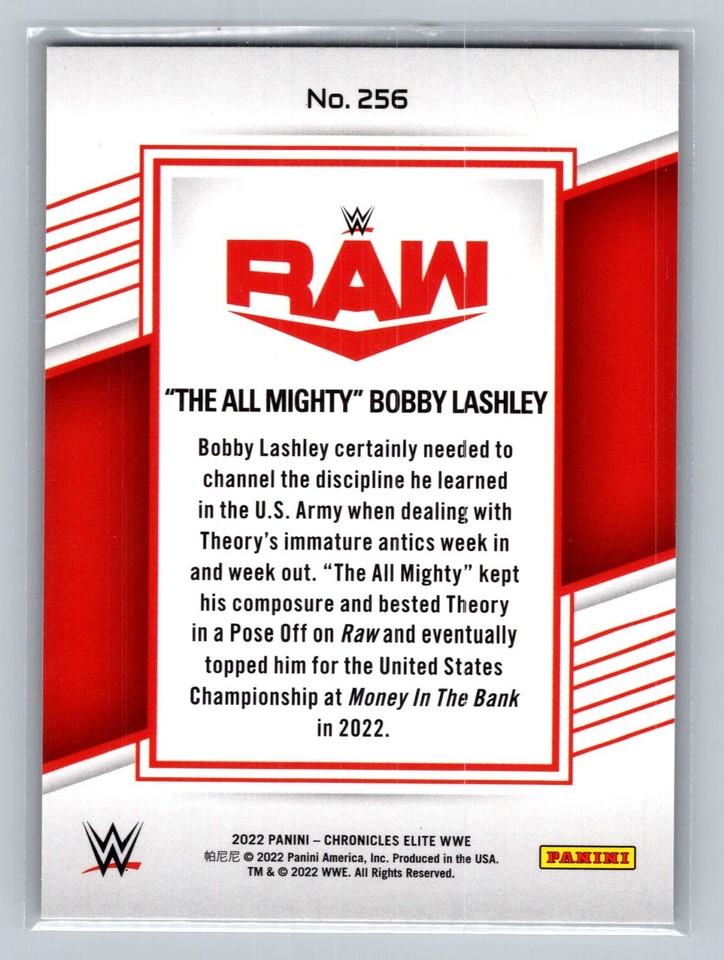 The All Mighty Bobby Lashley 2022 Panini Chronicles WWE Bronze #256 ...