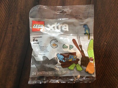 LEGO 40341 Xtra Sea Accessories Fish Shark Parrot Surfing Oyster ...