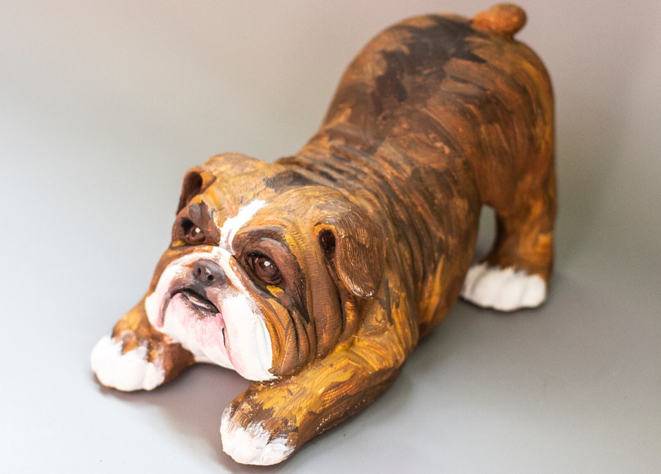 English Bulldog Urn Pet Ashes Dog Memorial Cremation Statue Animal ...