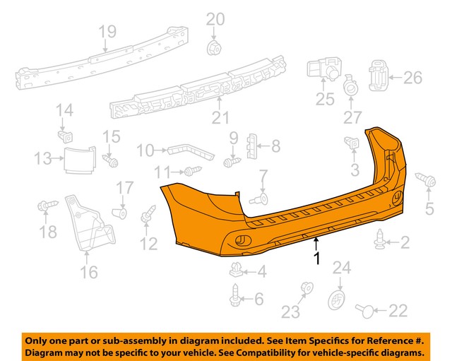 52159-08905 Toyota Cover Rear Bumper 5215908905 Genuine OEM Part for ...