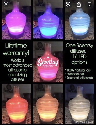 SCENTSY Diffuser W/ EVOLVE Shade 2pc Use W Your Essential Oils Teardrop ...