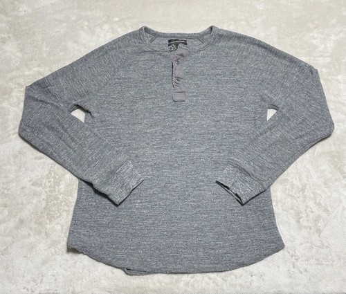 Lucky Brand Shirt Mens M Gray Henley Lived In Thermal Waffle Knit Long Sleeve | eBay
